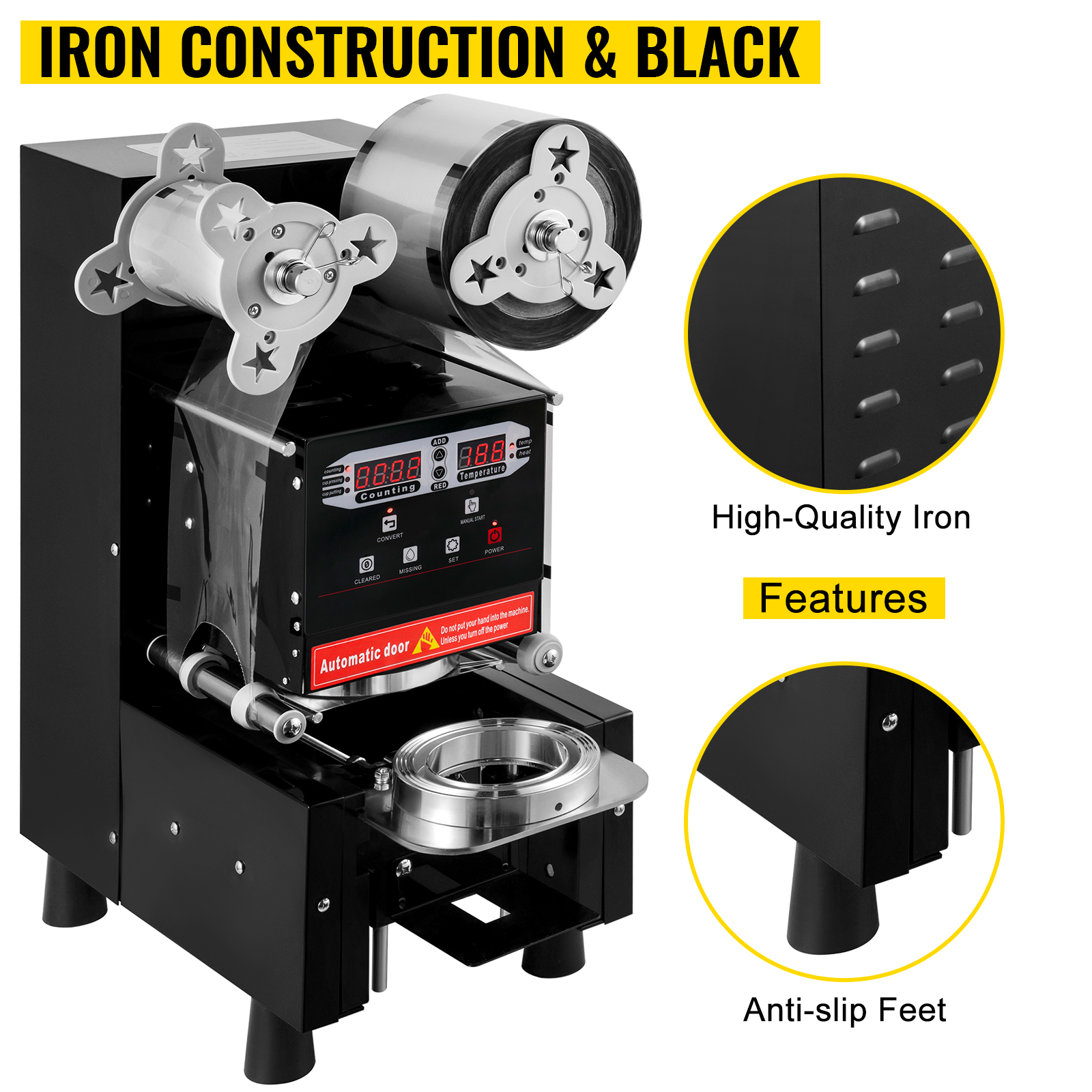 Electric Fully-automatic Bubble Tea Cup Sealing Machine 420w 500-650 ...