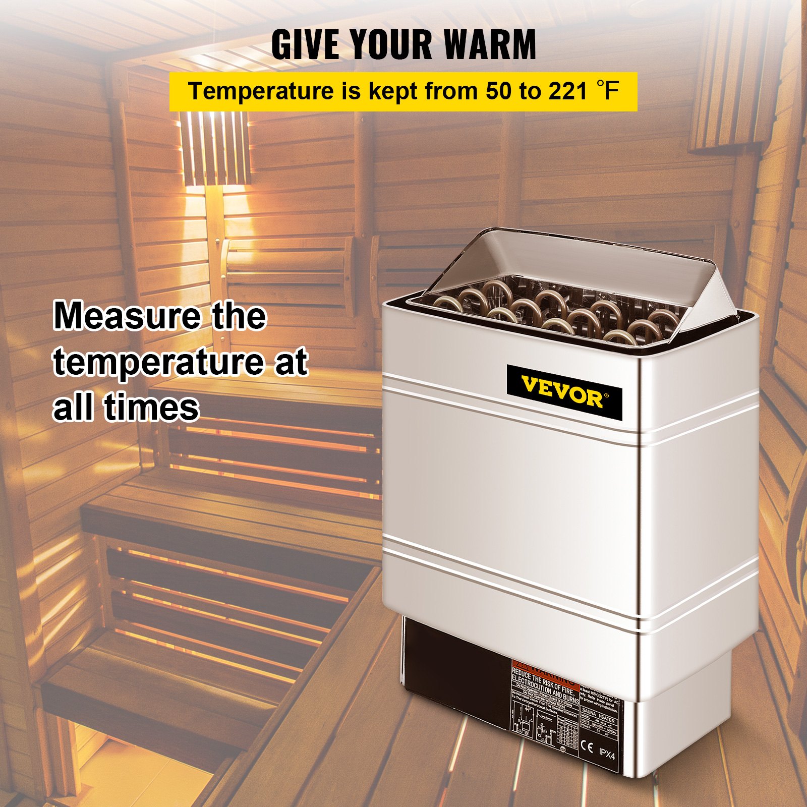 VEVOR Sauna Heater 9KW Dry Steam Bath Sauna Heater Stove 220V-240V with ...