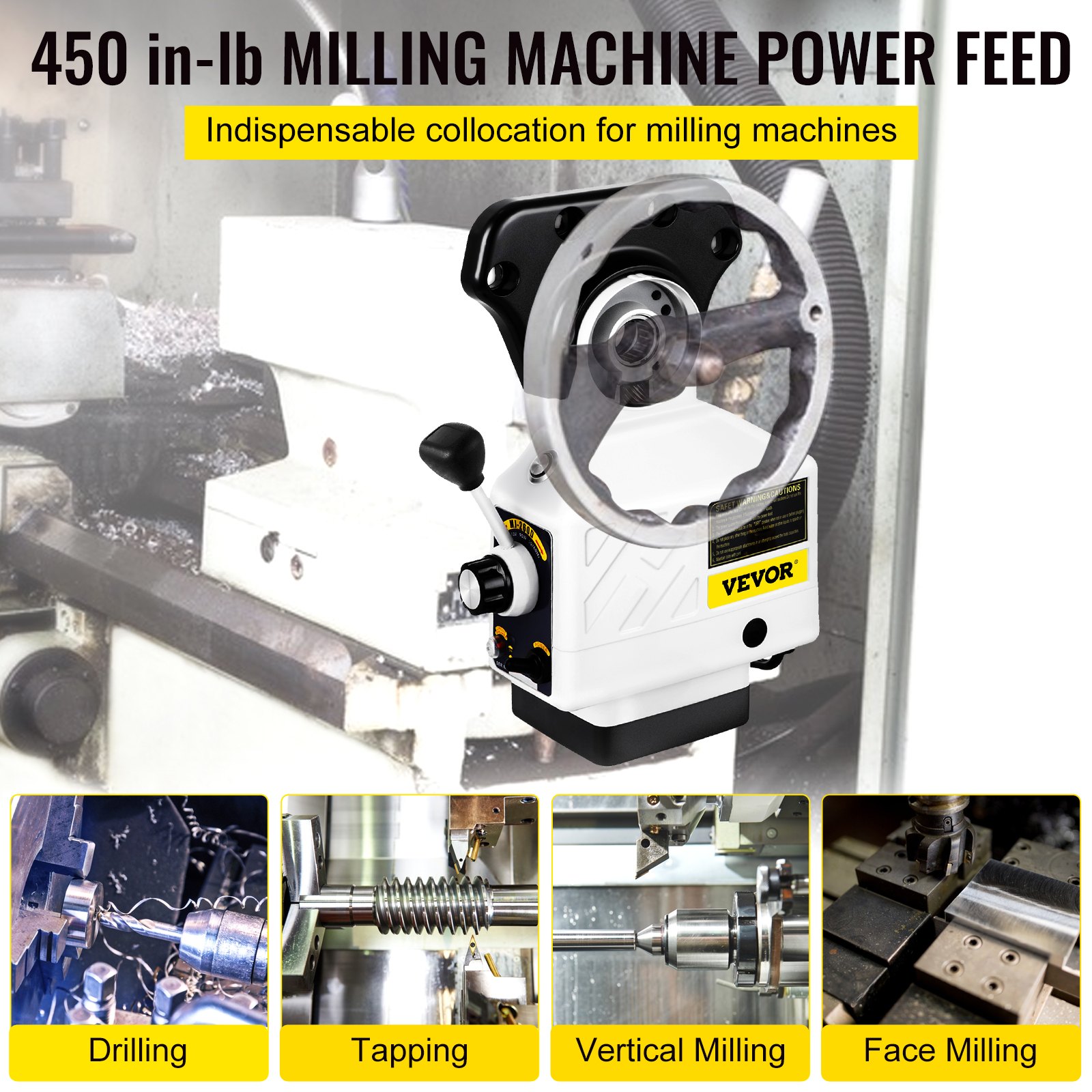 VEVOR Al-310S Power Feed X-Axis 450 in-lb Torque,Power Feed Milling ...