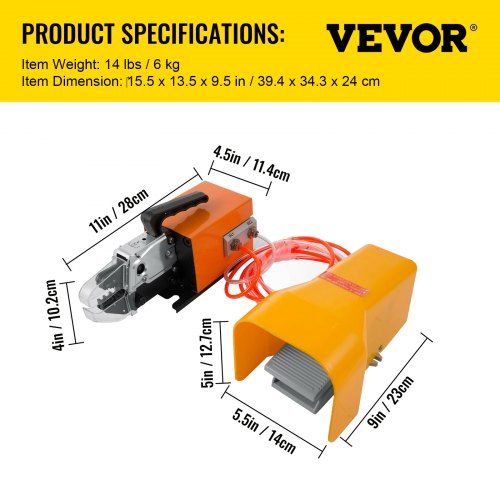 VEVOR AM-10 Pneumatic Crimping Machine Tools for Terminals w/ CE ...