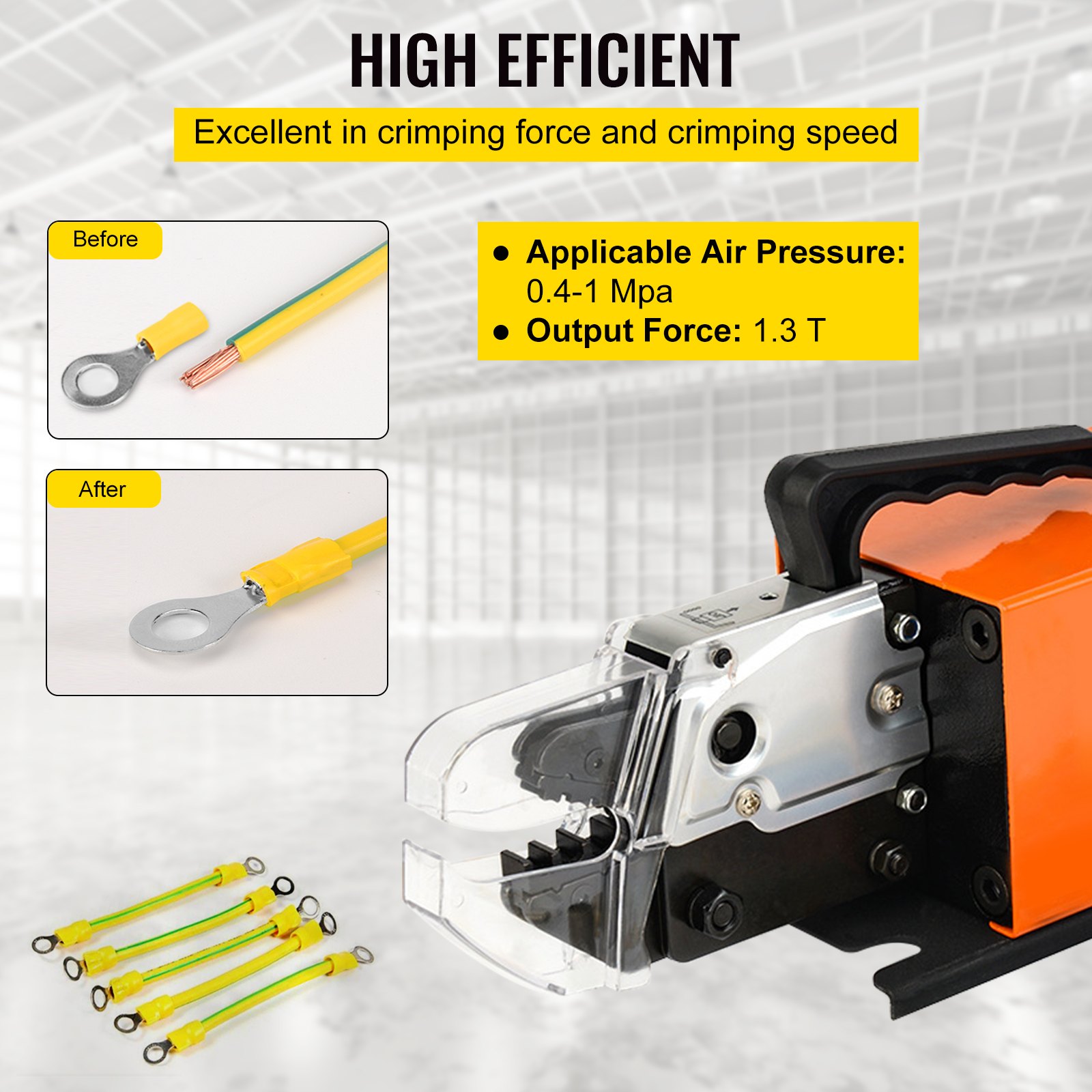 VEVOR AM-10 Pneumatic Crimping Machine Tools for Terminals w/ CE ...
