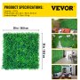 VEVOR Artificial Boxwood Panel Boxwood Hedge Wall Panel 12PC 20x20 ...