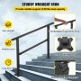 Vevor Iron Handrail Stair Railing Hand Rail Kit Fit For 1-4 Steps ...