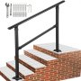 Vevor Iron Handrail Stair Railing Hand Rail Kit Fit For 1-4 Steps ...
