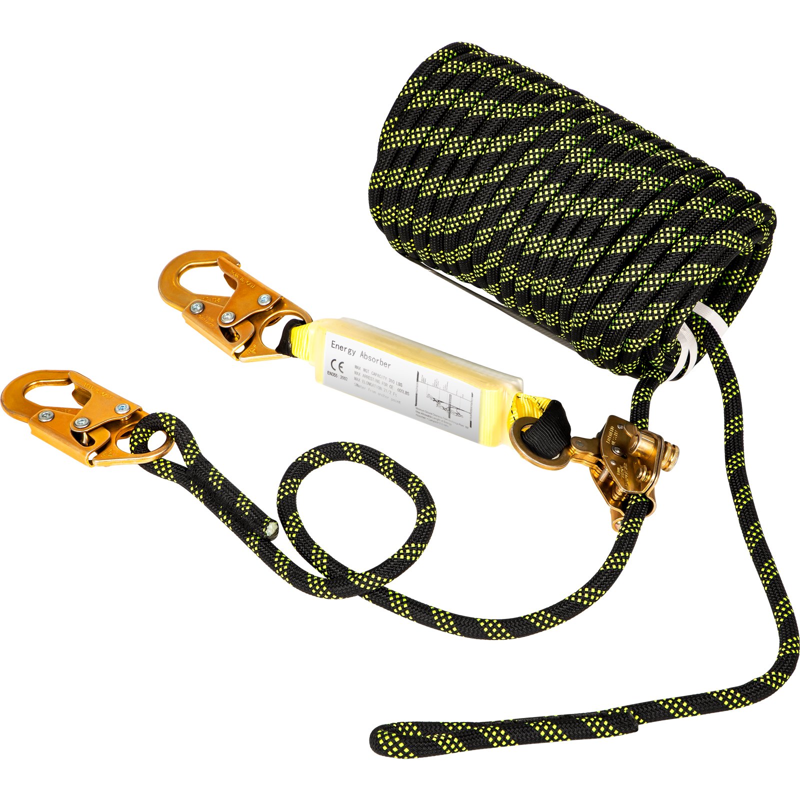 VEVOR Vertical Lifeline Assembly, 25 ft Fall Protection Rope, Polyester ...
