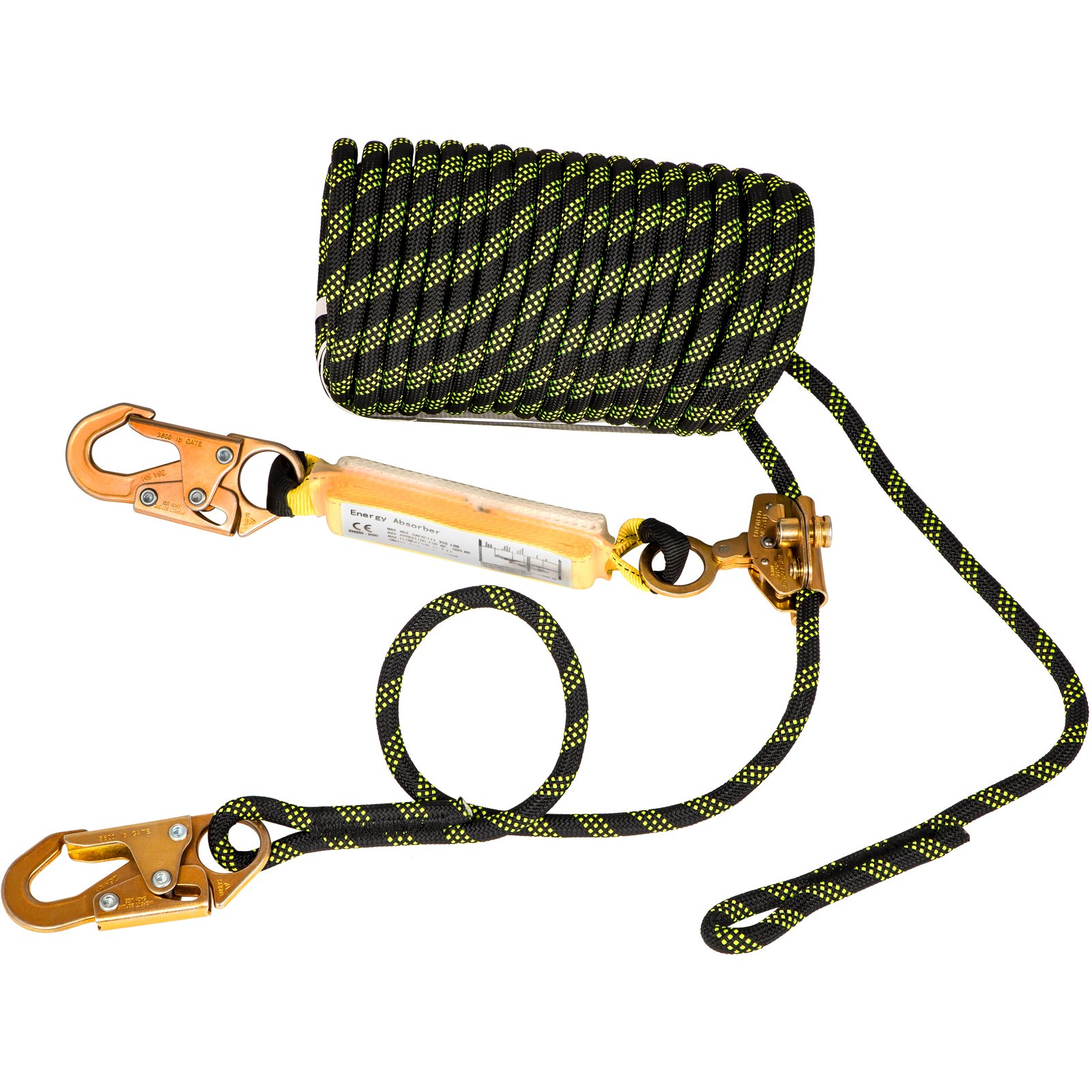 VEVOR Vertical Lifeline Assembly, 25 ft Fall Protection Rope, Polyester ...