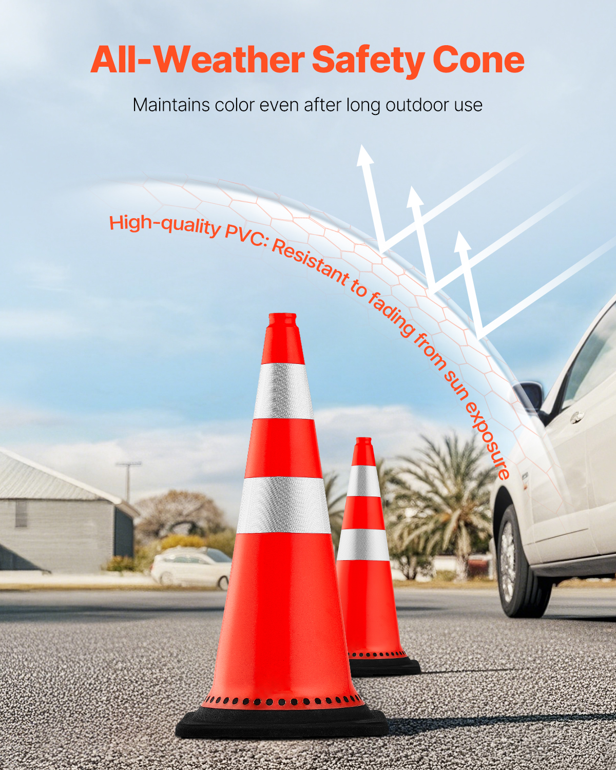 Vevor 8pcs 30"orange Safety Traffic Cones Trucks And Road Safe Cone ...
