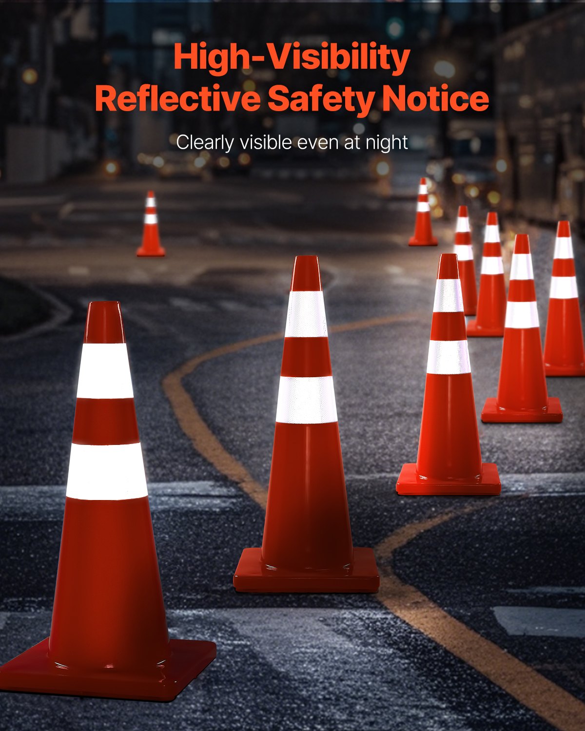 VEVOR 12PCS 28"Orange Safety Traffic Cones Trucks and Road Safe Cone ...