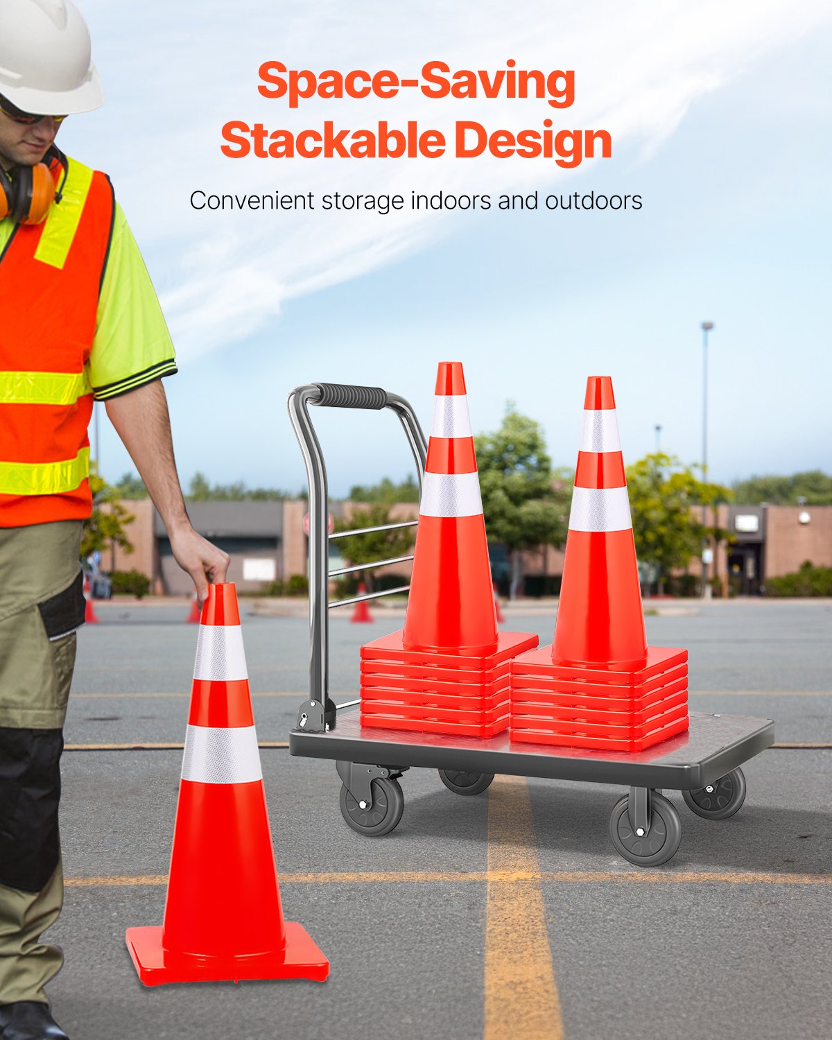 VEVOR 12PCS 28"Orange Safety Traffic Cones Trucks and Road Safe Cone ...