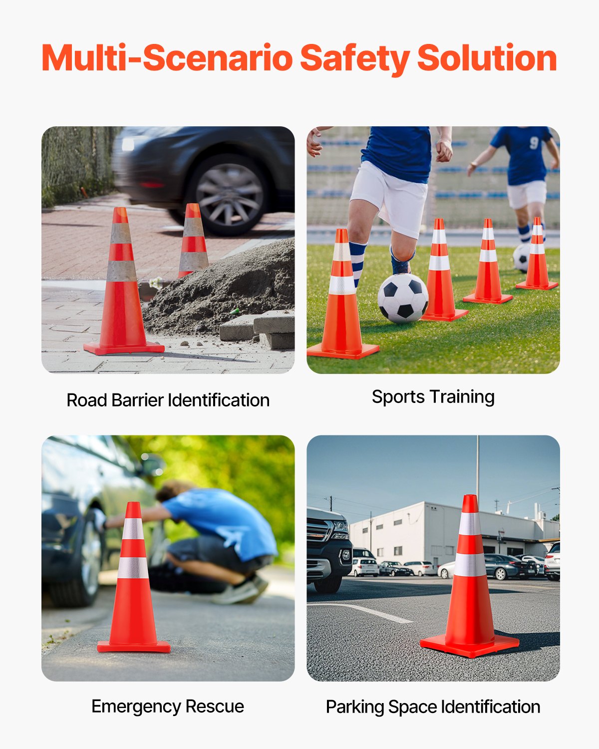 VEVOR 12PCS 28"Orange Safety Traffic Cones Trucks and Road Safe Cone ...