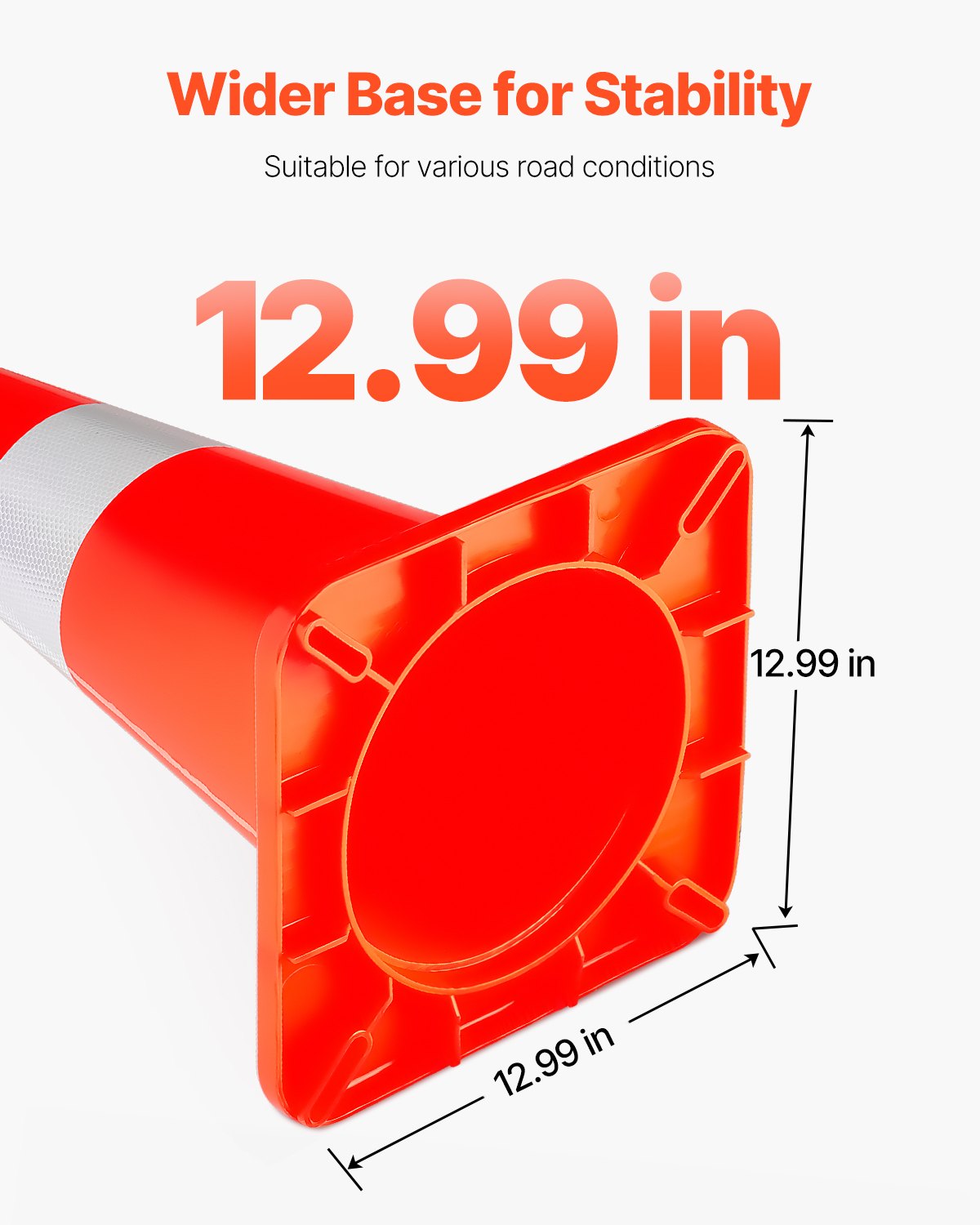 VEVOR 6 Pack Traffic Cones, 28" Safety Cones, PVC Traffic Safety Cone ...
