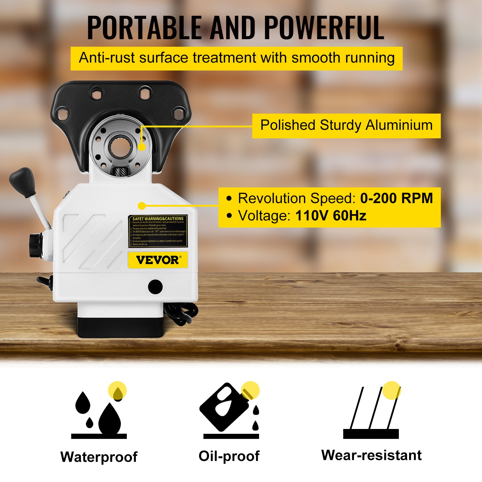 VEVOR X-Axis Power Feed 150 Lbs Torque for Bridgeport Type Milling ...