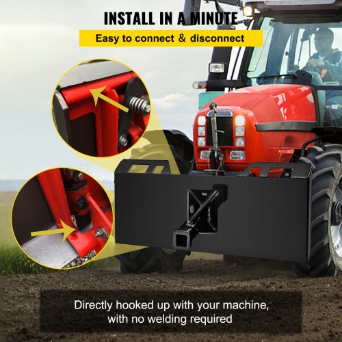 VEVOR 3/8" Top Bar Thick 1/4"Thick Skid Steer Bobcat Plate Quick Tach Attachment Mount Plate ...