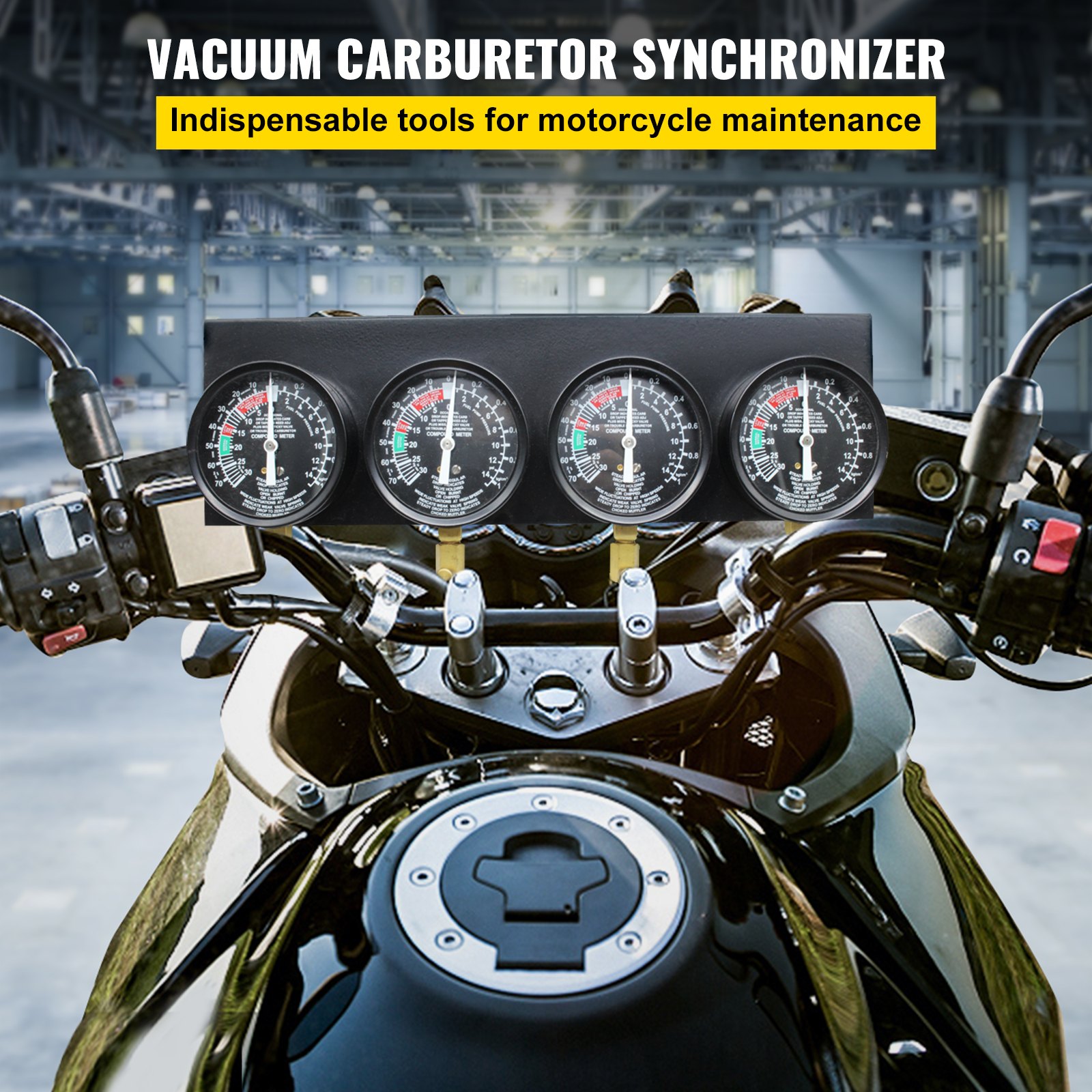Pro Fuel Vacuum Carburetor Synchronizer carb sync Gauge Set Rubber Hose ...