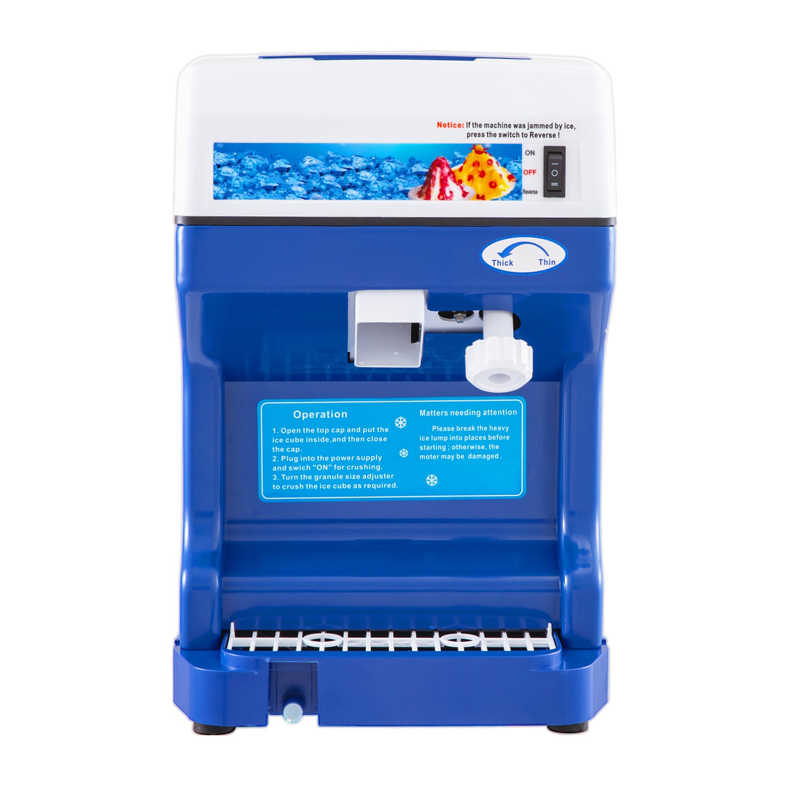 VEVOR 110V Electric Shaved Ice Machine 250W Snow Cone Maker Tabletop w ...