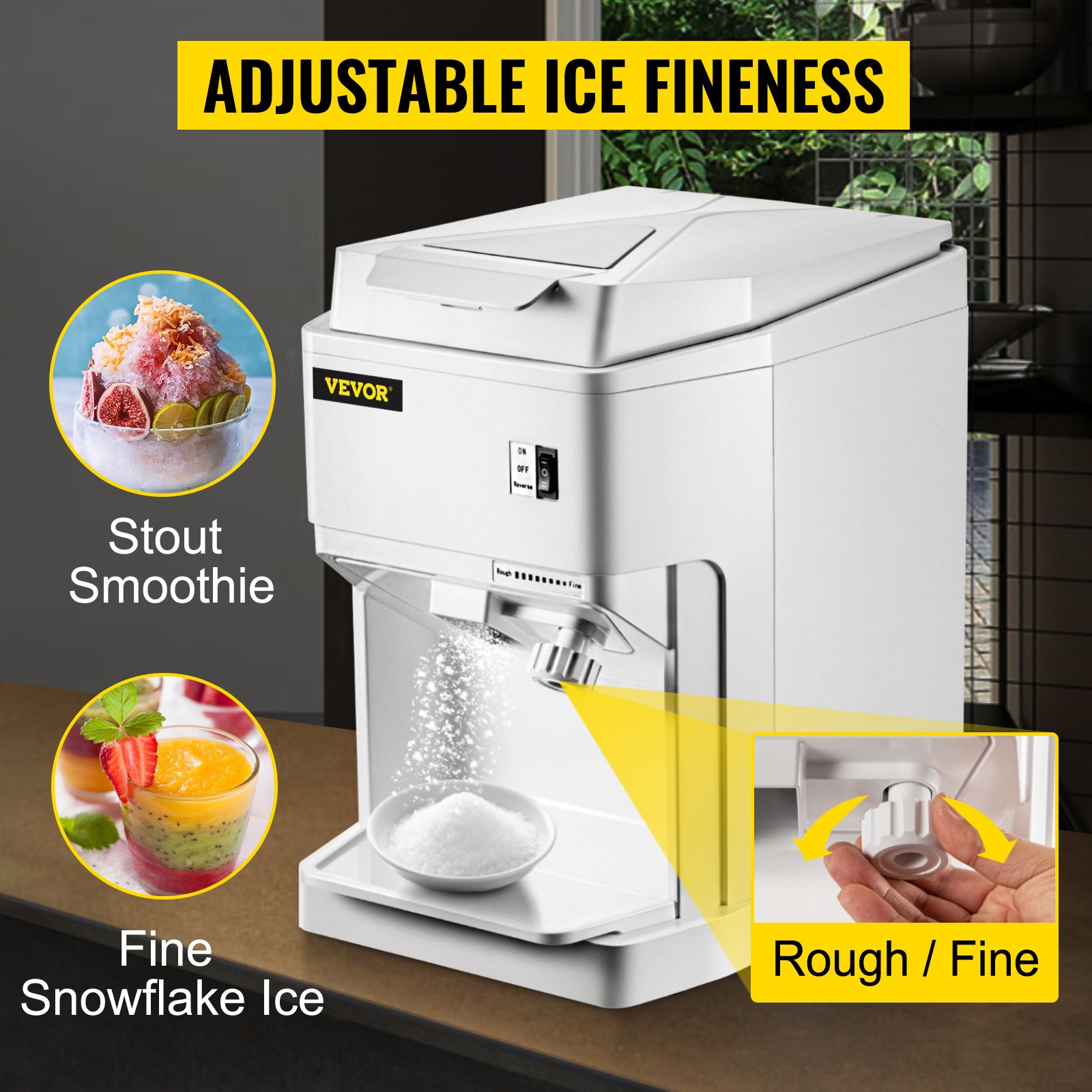 VEVOR Ice Shaver Machine Electric, Snow Cone Machine Commercial 265 LBS ...