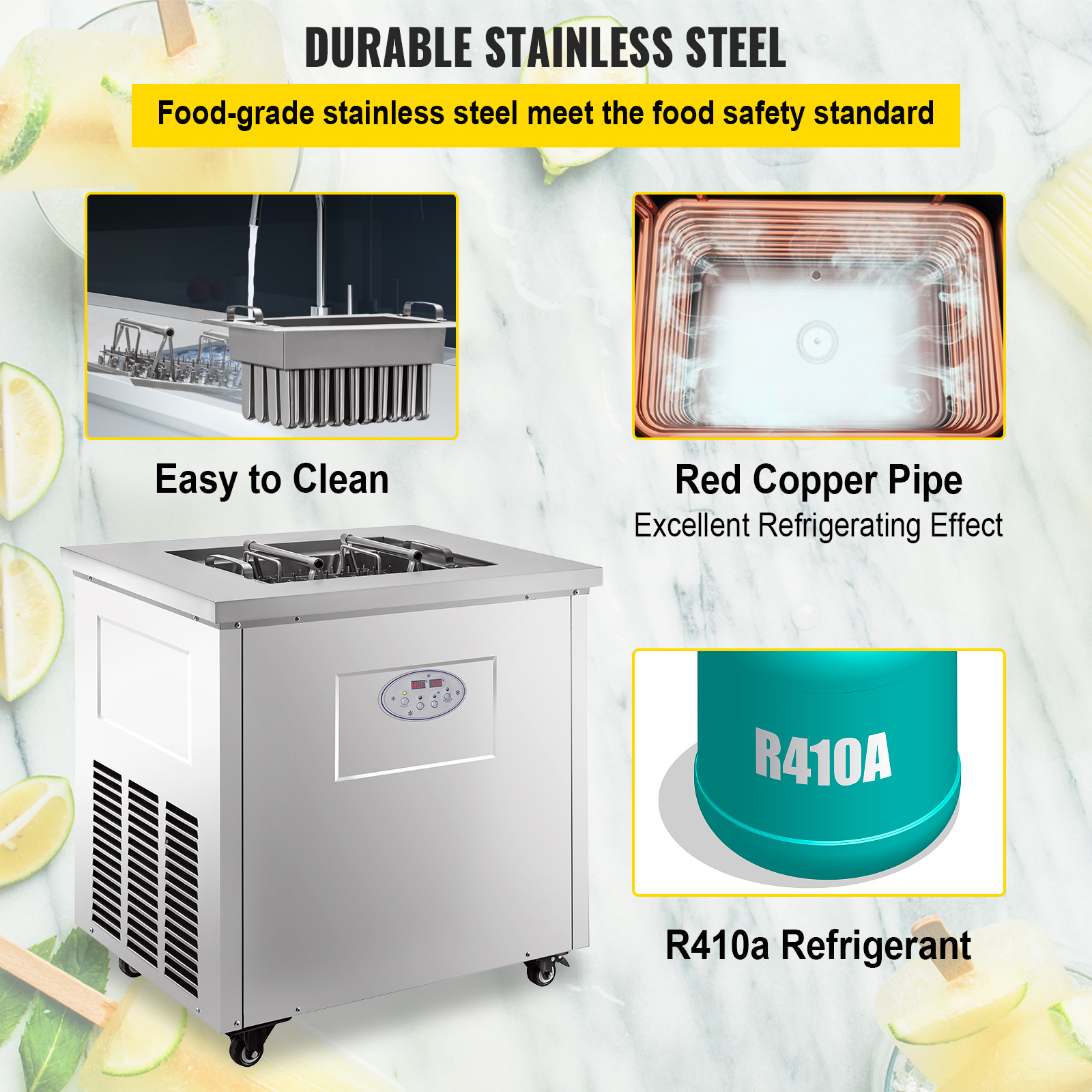 VEVOR Commercial Popsicle Machine Single Model Set Commercial Ice Pop ...