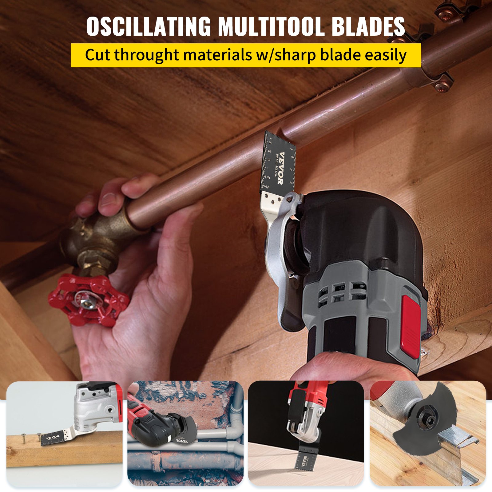 VEVOR 50 PCS Oscillating Saw Blades, Quick Release Multitool Blades Kit ...