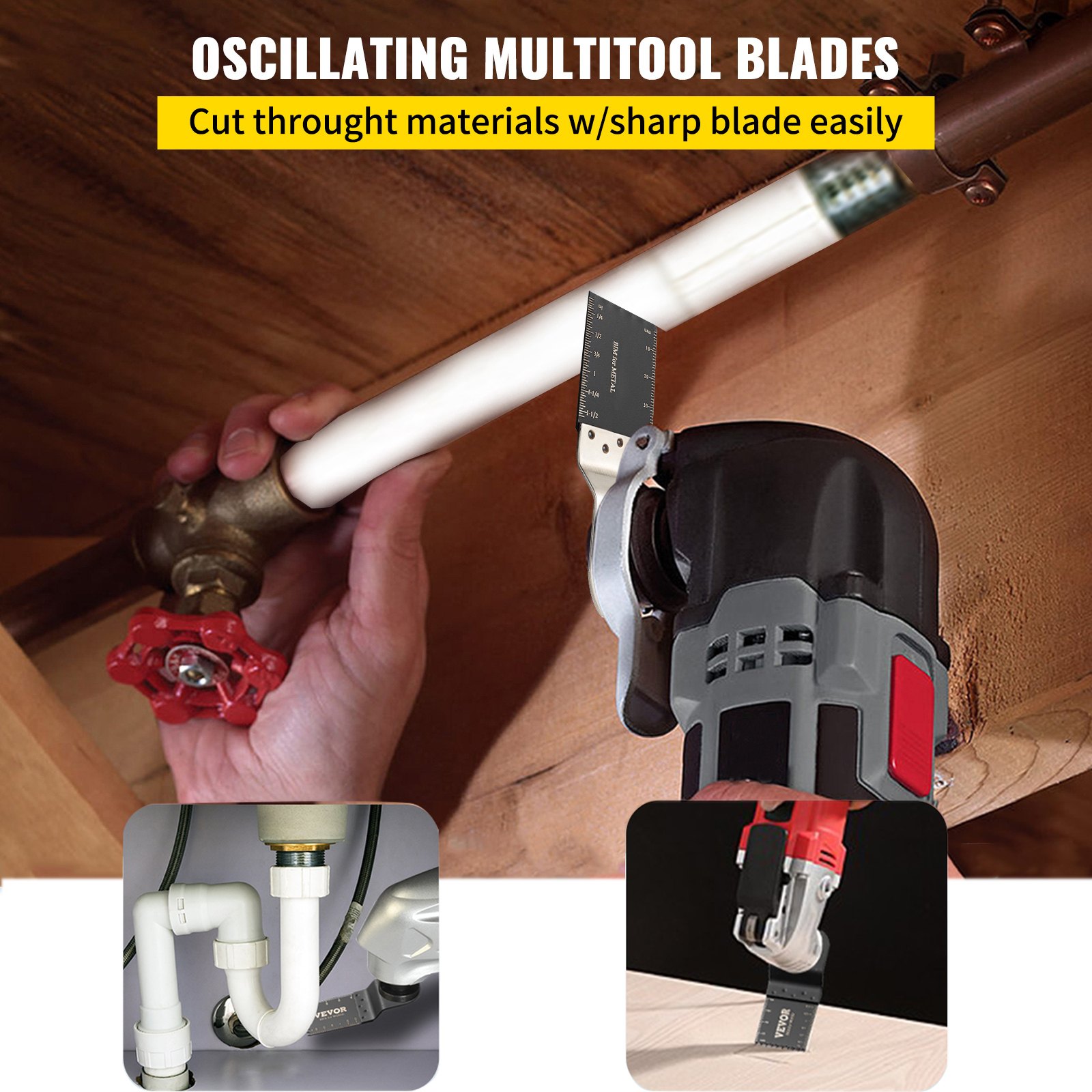 VEVOR 100PCS Oscillating Saw Blades, Quick Release Multitool Blades Kit ...