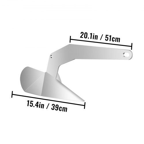 VEVOR Delta Type Boat Anchor 22 lb 10 kg Delta Anchor, Galvanized Steel ...