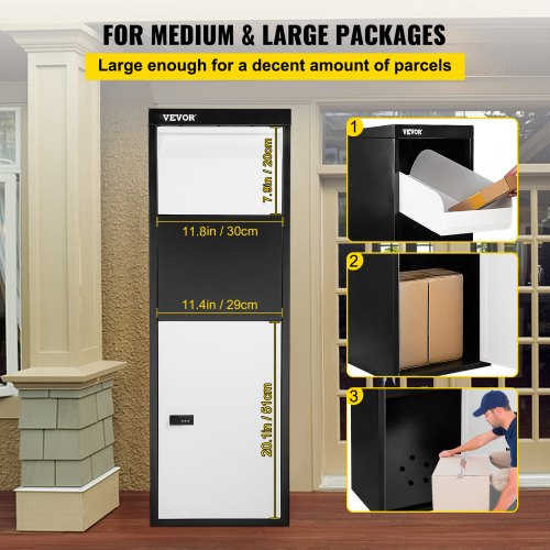 VEVOR Package Delivery Drop Box Parcel Mailbox 14''x11.3''x42'' Porch ...