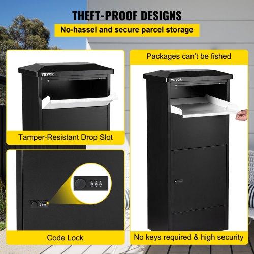 VEVOR Package Delivery Drop Box Parcel Mailbox 18.9''x12''x44'' Porch ...