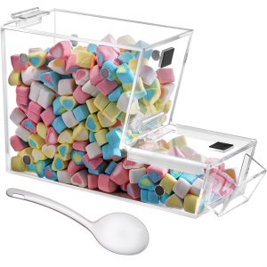 Vevor Stackable Candy Topping Dispenser Clear Acrylic Bulk Candy Bin ...