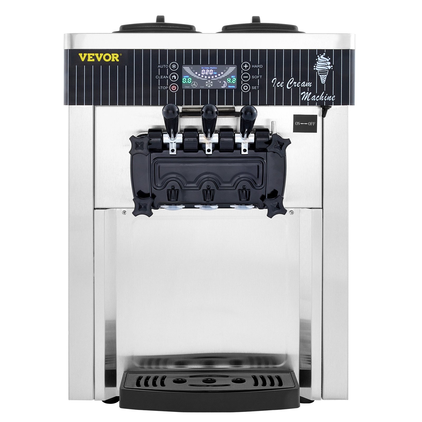 VEVOR Commercial Ice Cream Machine 5.3 to 7.4Gal per Hour Soft Serve ...