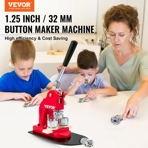 VEVOR VEVOR Button Maker Machine Badge Pin Machine 1.25" 32MM 500 Free ...