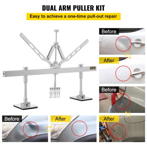 750mm Dent Pull Lever Bar Kit Puller Rings Tool 6 Claw Hook Wavy Wire ...