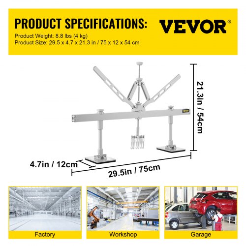 750mm Dent Pull Lever Bar Kit Puller Rings Tool 6 Claw Hook Wavy Wire ...