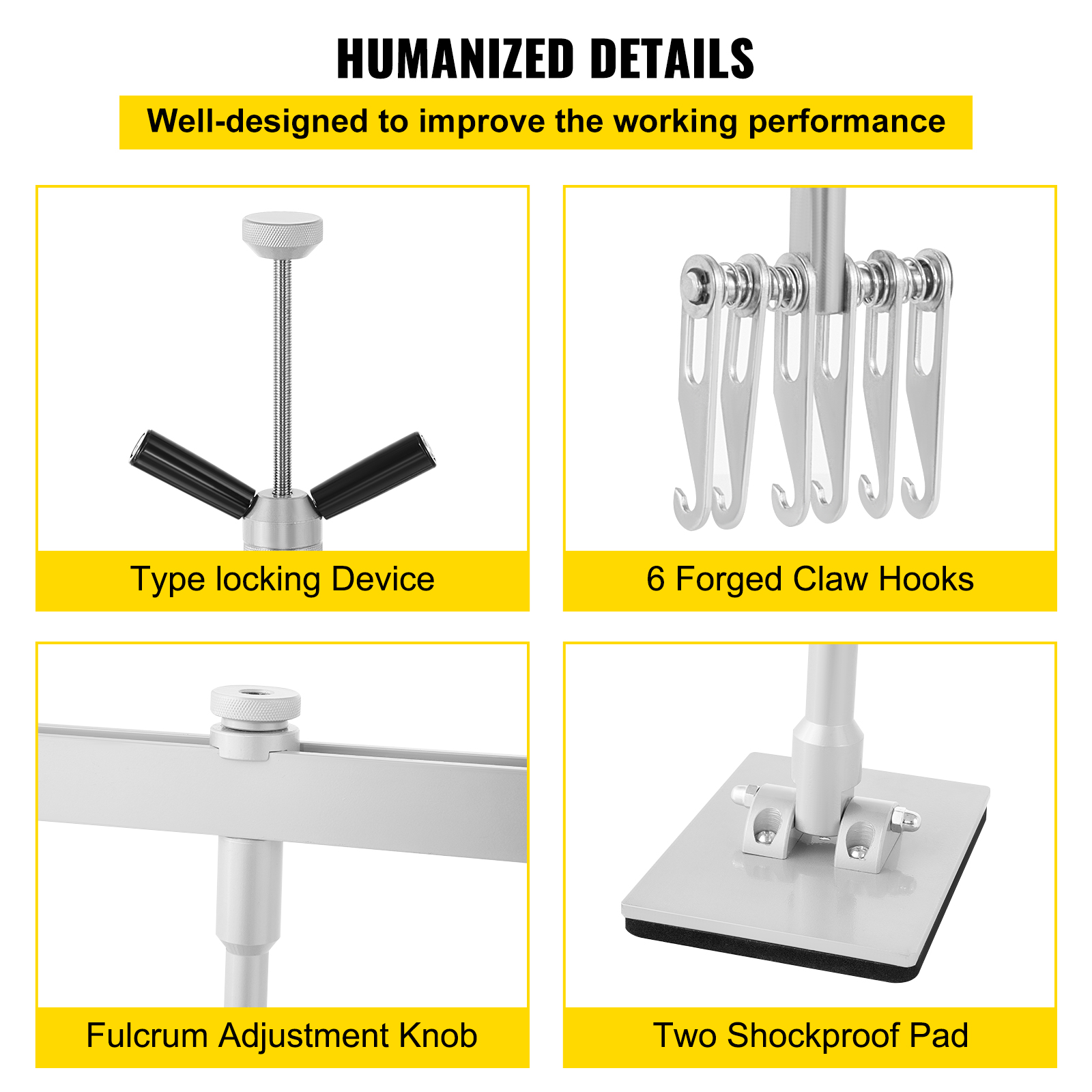 85cm Dent Pull Lever Straightening Bar Kit Mount Suction Cups Demount ...