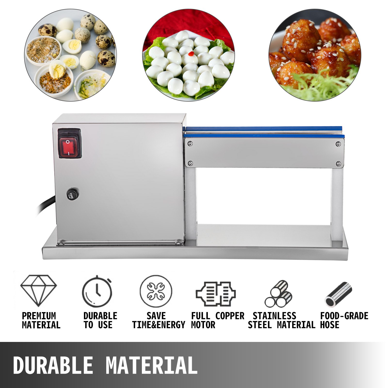VEVOR Electric Quail Egg Peeler Machine, 50KG/H Commercial Quail Egg ...