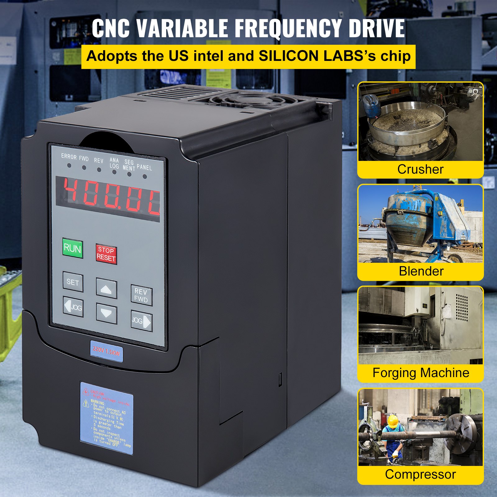 VEVOR Control CNC VFD 220V 5.5 KW 7HP Variable Frequency Drive 36A CNC ...