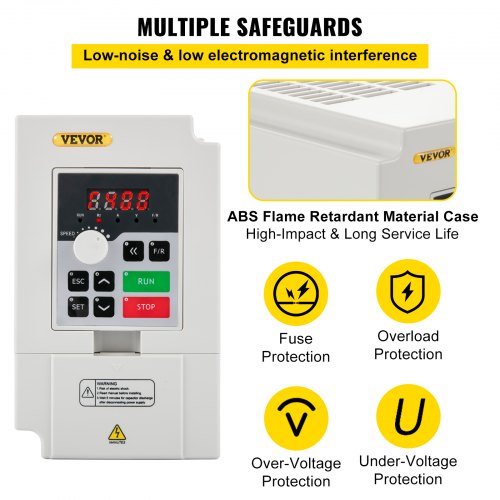 VEVOR VFD 3KW 220V 4HP, 1 or 3 Phase Input, 3 Phase Output Variable ...
