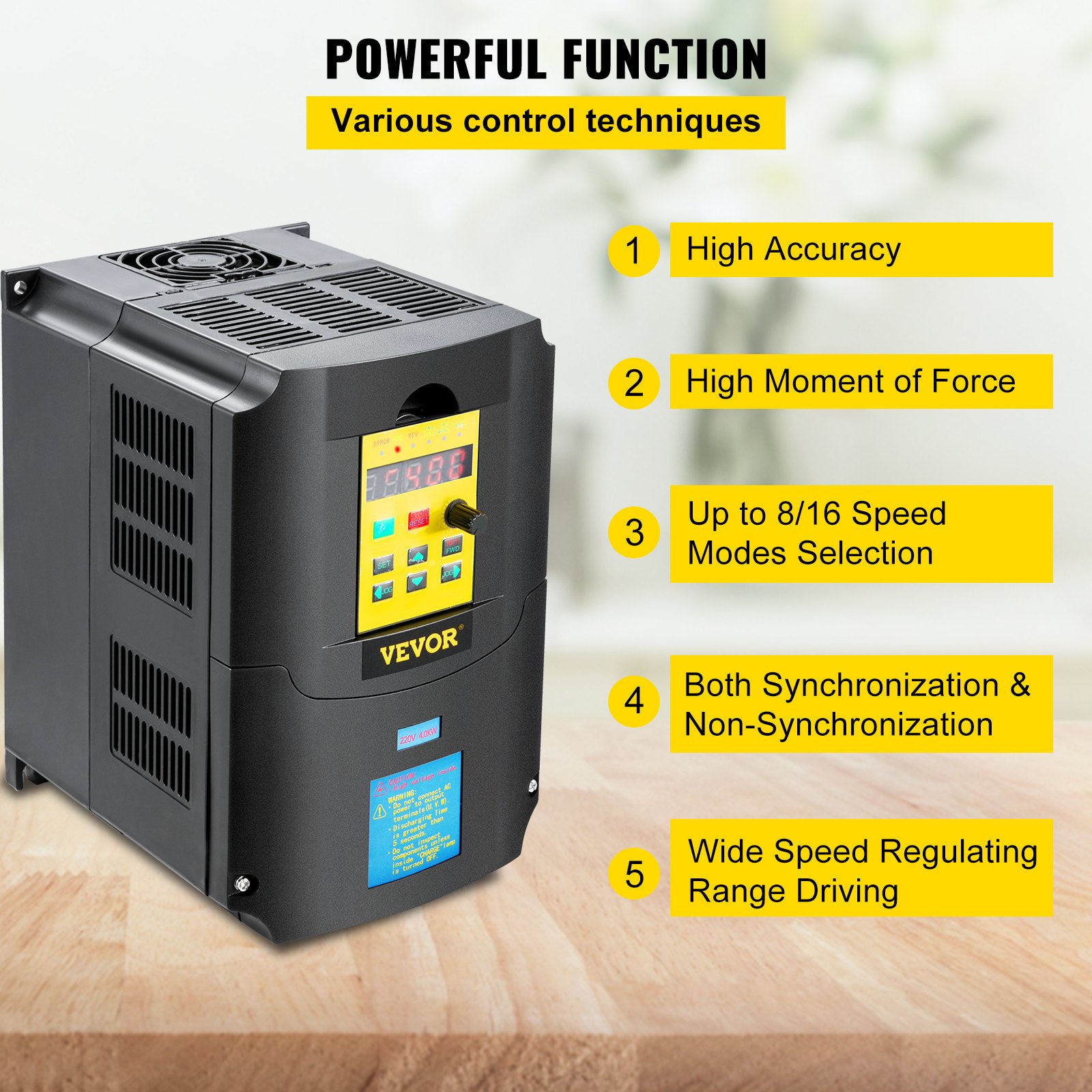 VEVOR Variable Frequency Drive, AC 220V Input 4KW Variable Frequency ...