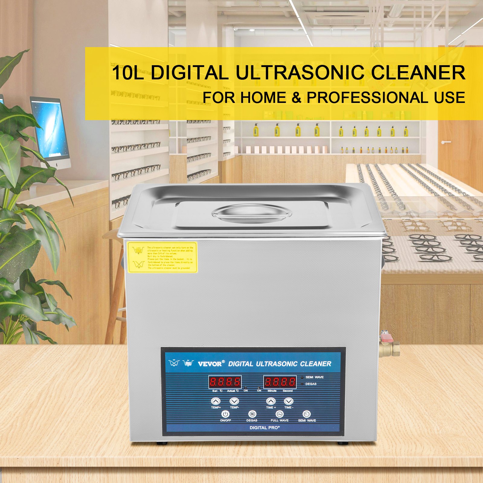 VEVOR 10L Ultrasonic Cleaner 28/40khz Dual Frequency Professional ...