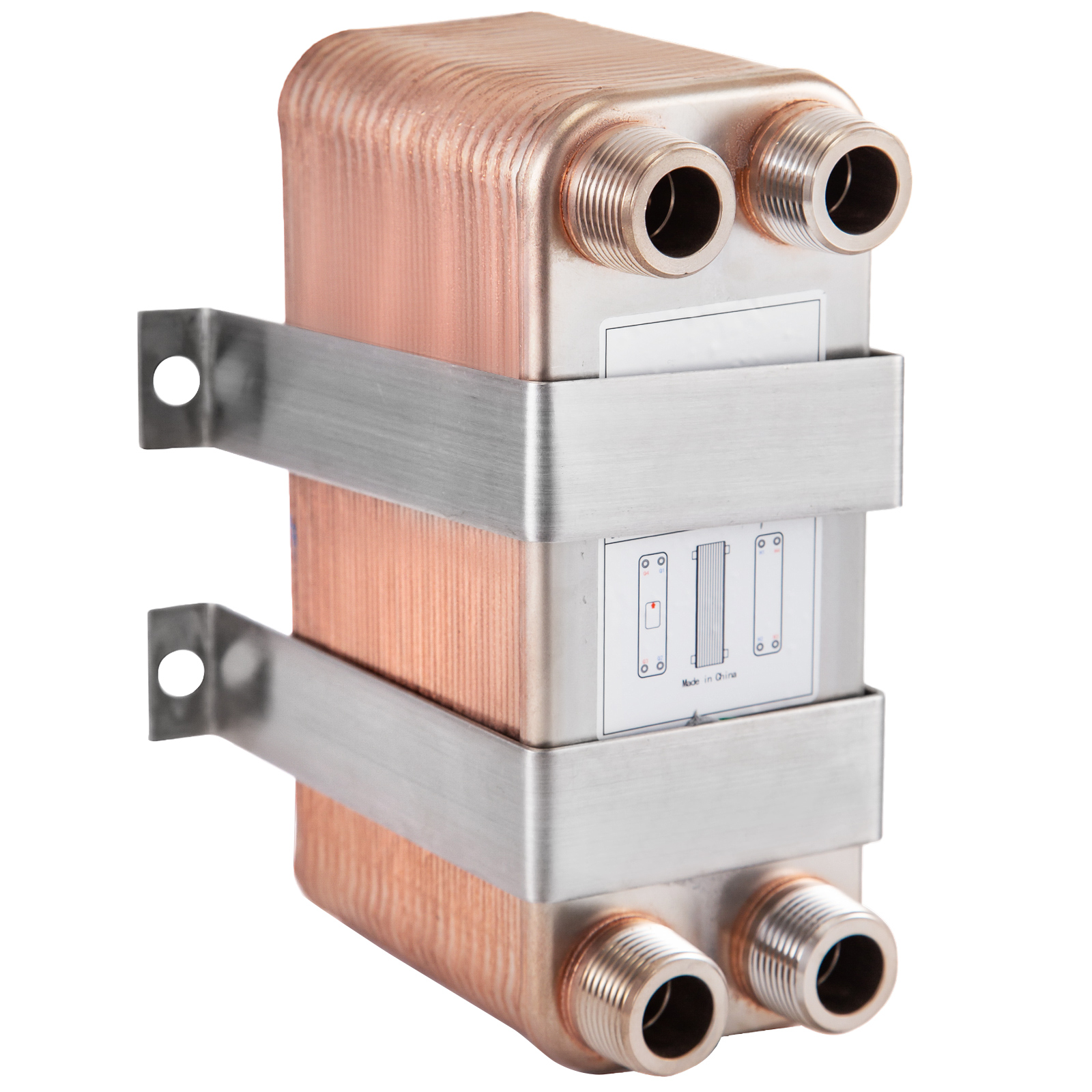 VEVOR Heat Exchanger 3"x7.5" 40 Plates Brazed Plate Heat Exchanger 316L ...