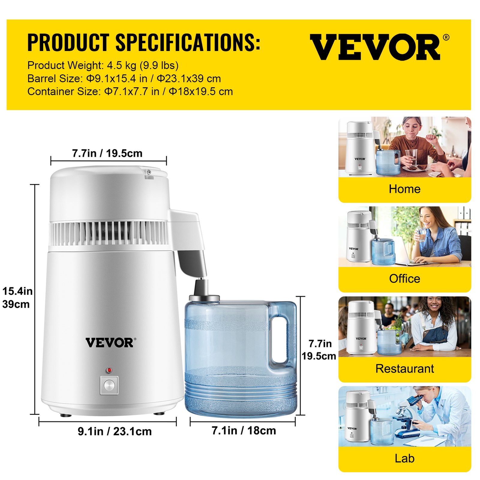 Newest 4L Dental Medical Pure Water Distiller All Stainless Steel ...