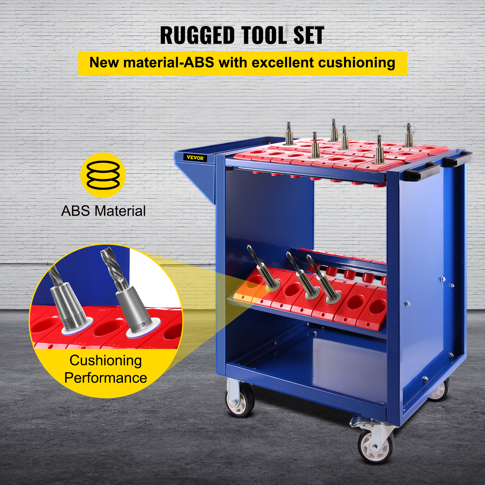 CNC Tools/Tooling Trolley Cart 35 Capacity Blue | VEVOR US