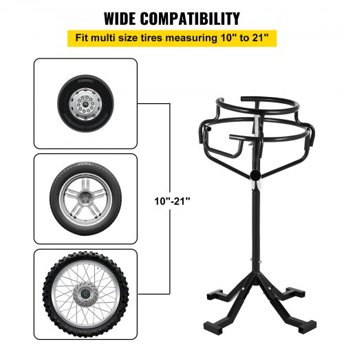 VEVOR Motorcycle Tire Changing Stand, Fit for 10" - 21" Multi Tire ...