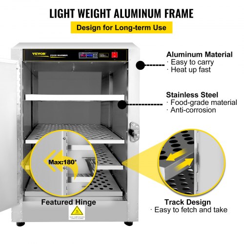 VEVOR Hot Box Food Concession Warmer 16"x22"x24" 4 Shelves for Pizza ...