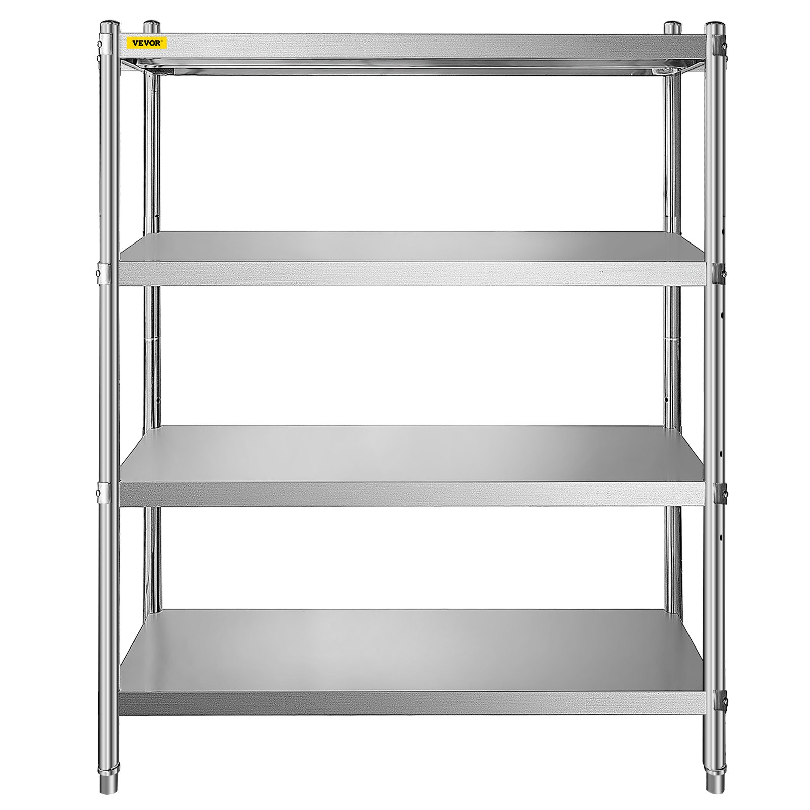 VEVOR Stainless Steel Shelving 46.8x18.5 Inch 4 Tier Adjustable Shelf ...