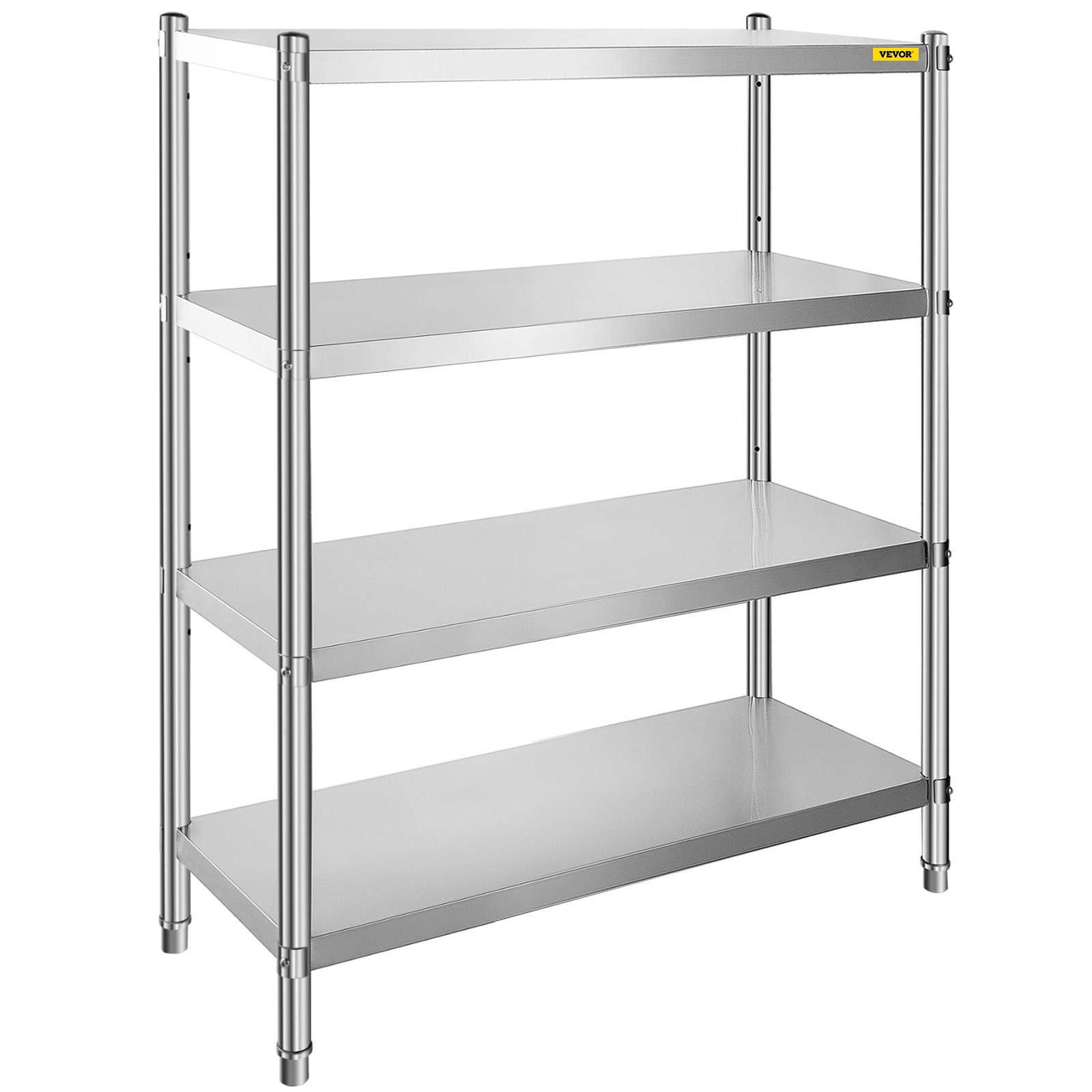 VEVOR Stainless Steel Shelving 46.8x18.5 Inch 4 Tier Adjustable Shelf ...