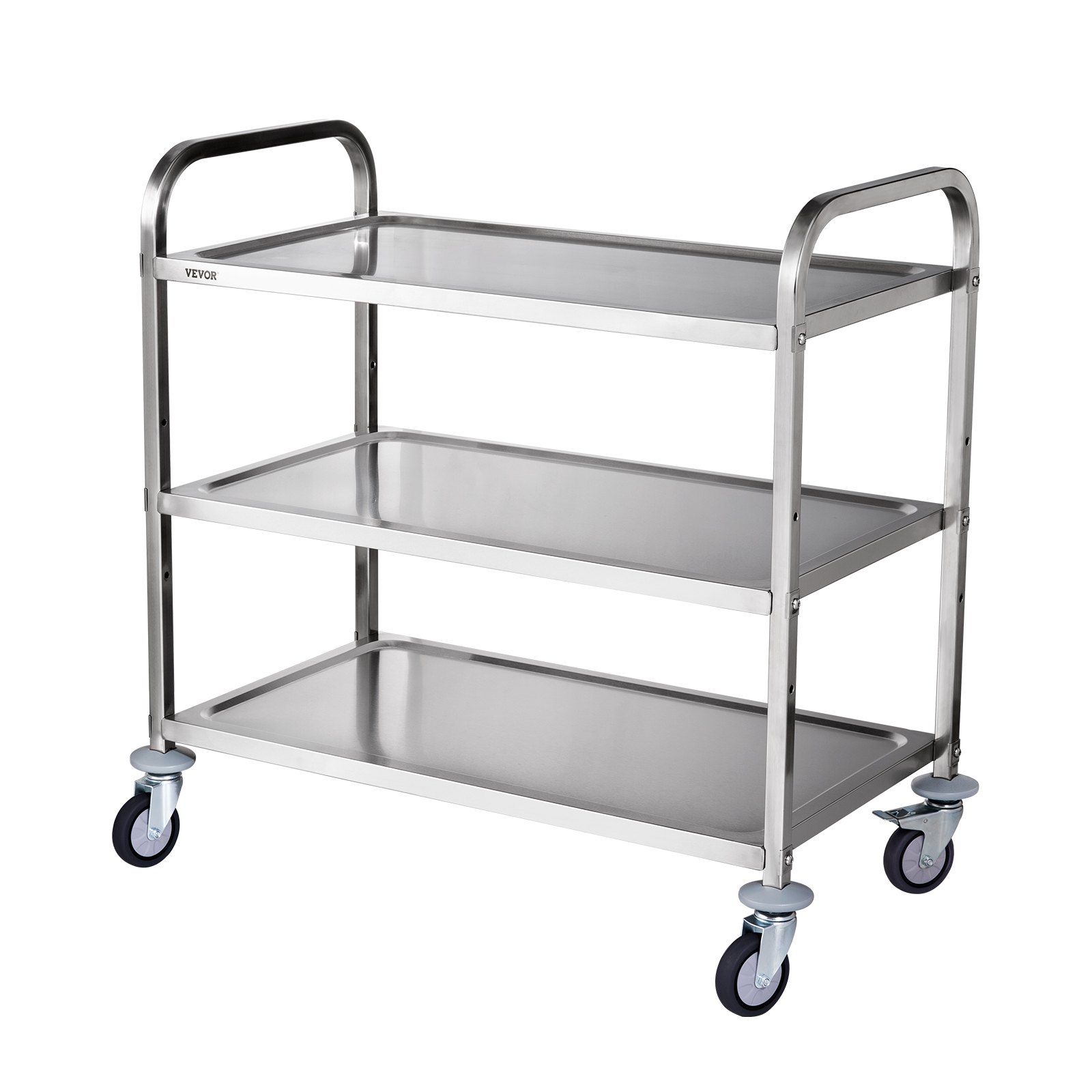 VEVOR VEVOR 3-Tier Utility Cart Rolling Cart on Wheels 37.5"x20"x37.7 ...