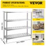 Vevor Garage Shelf 4 Level Storage Adjustable Shelves Unit 59.1x17 ...