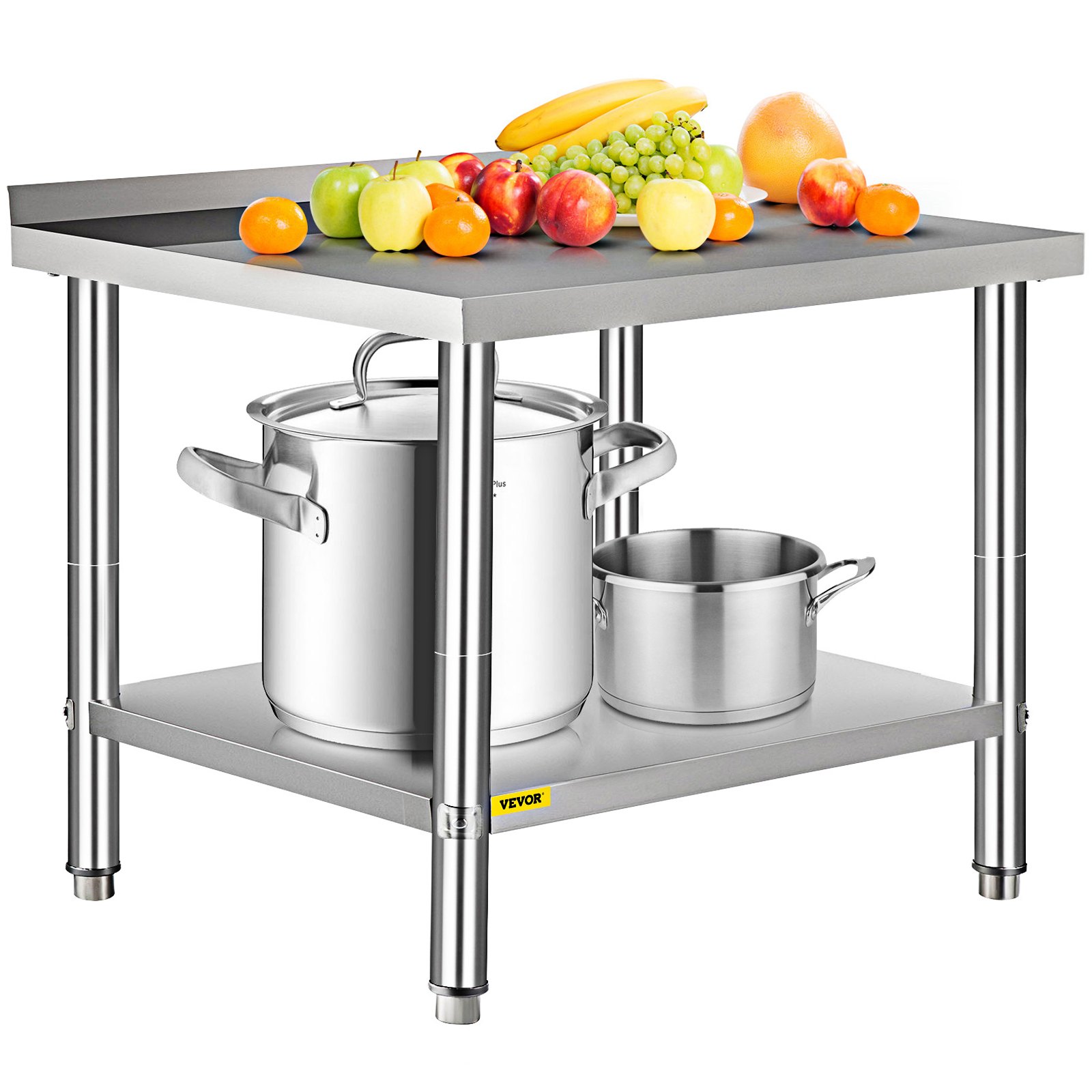 VEVOR 36x24in Stainless Steel Kitchen Restaurant Work Prep Table with ...
