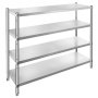 VEVOR Stainless Steel Shelving 60x18.5 Inch 4 Tier Adjustable Shelf ...