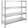VEVOR Stainless Steel Shelving 60x18.5 Inch 4 Tier Adjustable Shelf ...