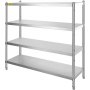 VEVOR Stainless Steel Shelving 60x18.5 Inch 4 Tier Adjustable Shelf ...